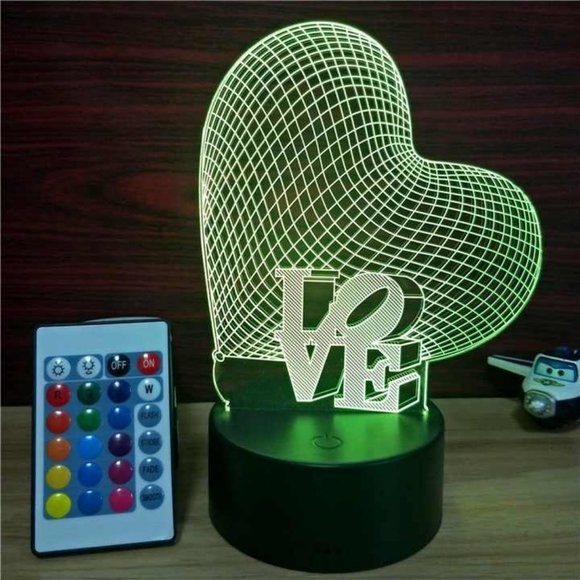vigor | Accents | 3d Illusion Lamp Color Changing With Remote Control ...